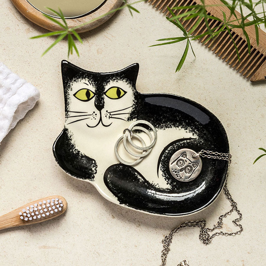 Trinket Dish - Black And White Cat – No 96 Home and Gifts